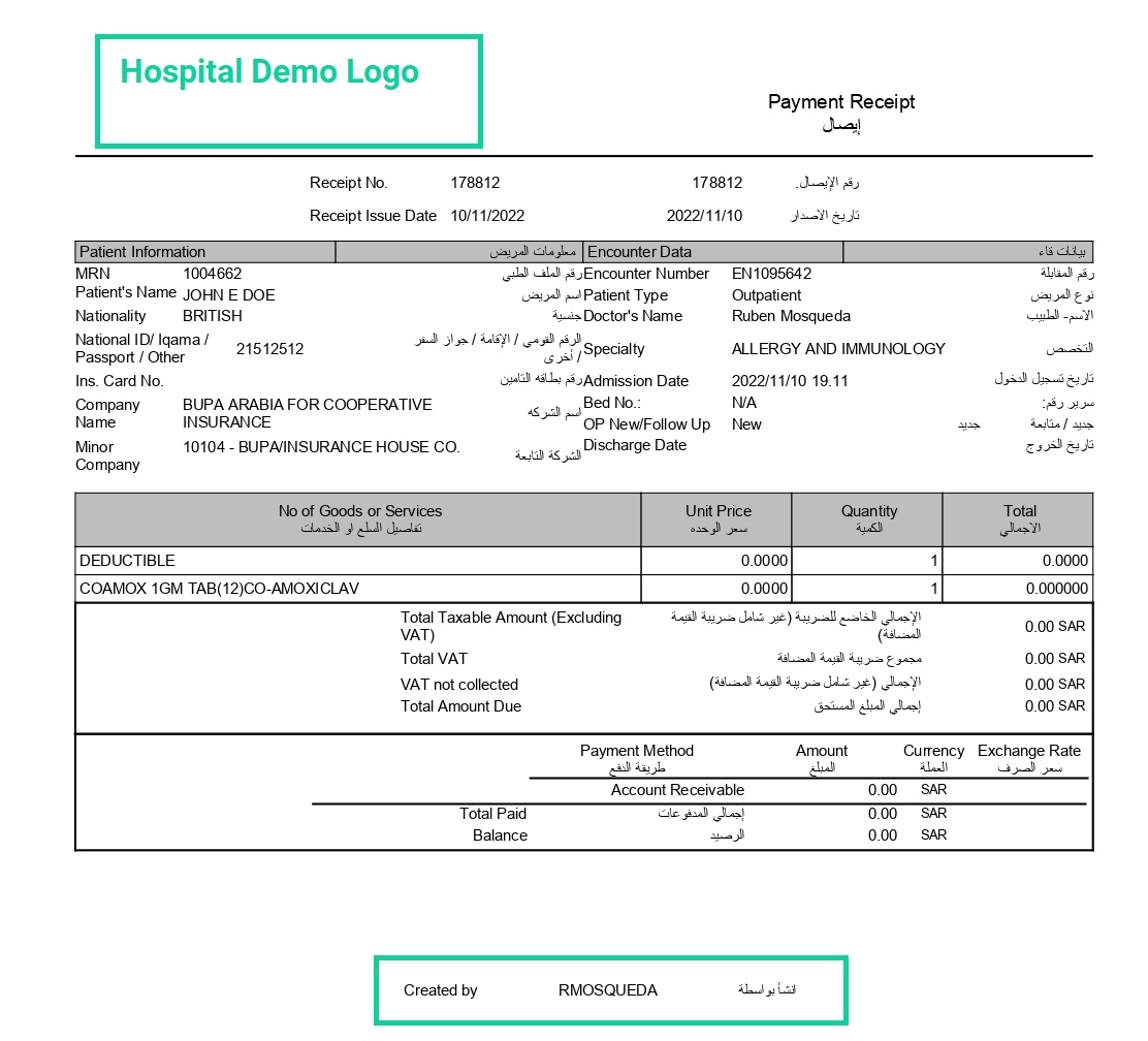 391 - Hospital Logo and Billing Username on Invoices – eCareSoft, Inc ...