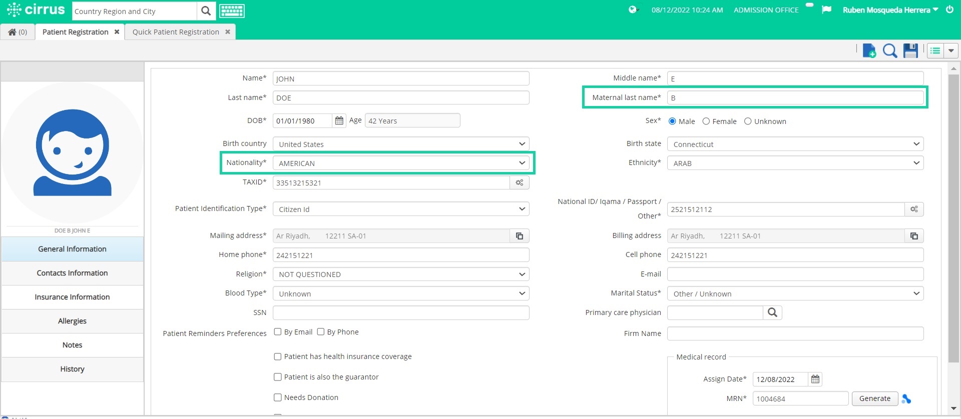 399 - Mandatory Admission Fields Validation – eCareSoft, Inc Knowledge Base (EN)