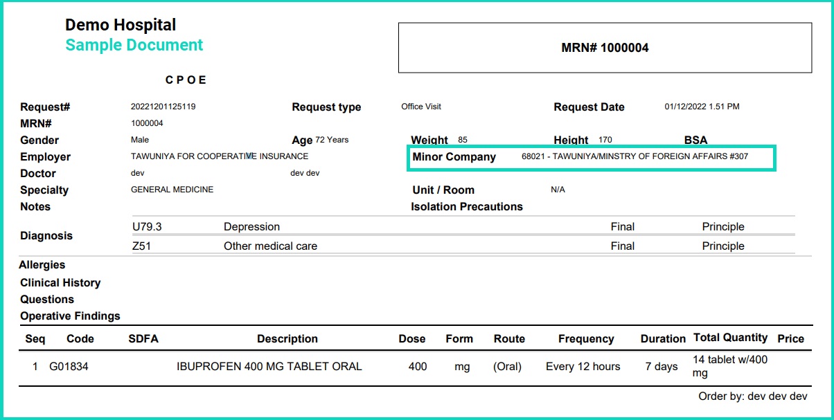 400 - Minor Company Field in Printed Prescriptions – eCareSoft, Inc ...