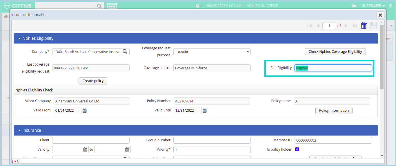 355 - Nphies Site Eligibility – eCareSoft, Inc Knowledge Base (EN)