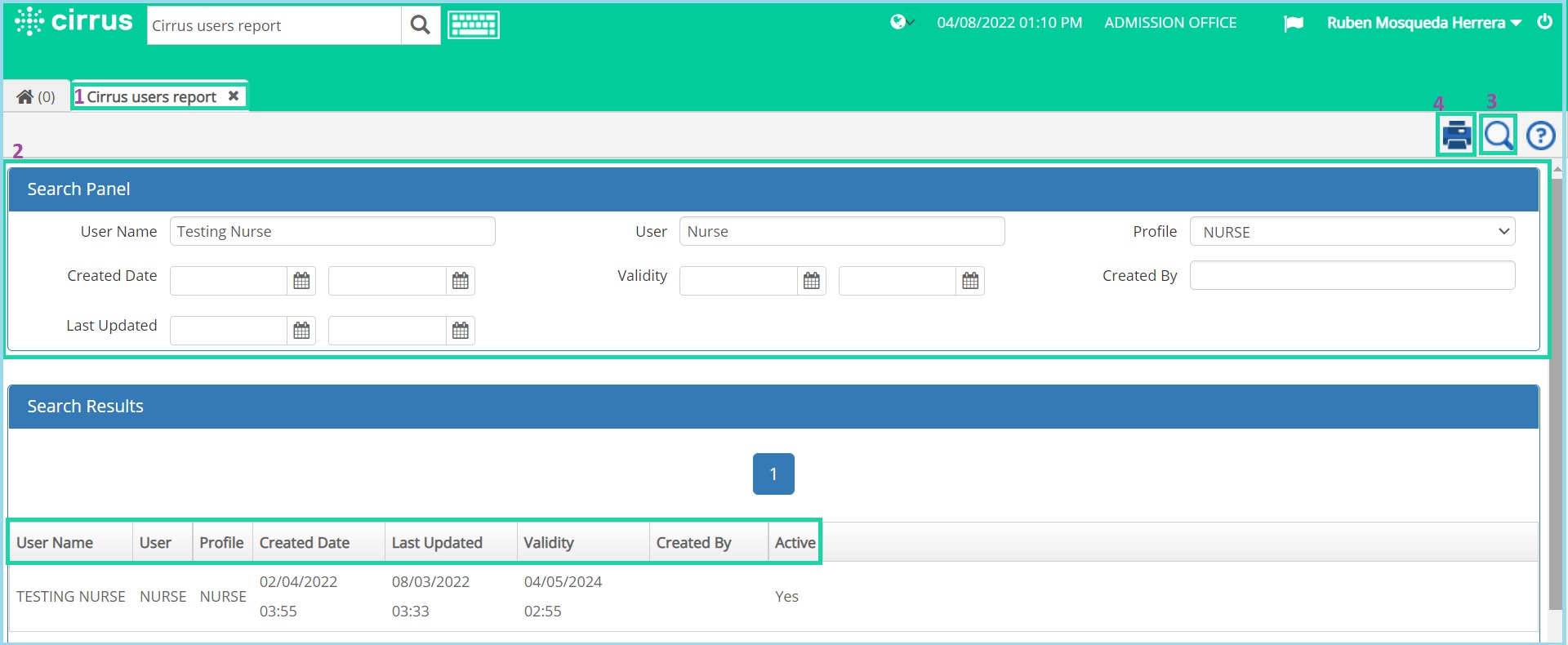 342 - Cirrus Users Report – eCareSoft, Inc Knowledge Base (EN)