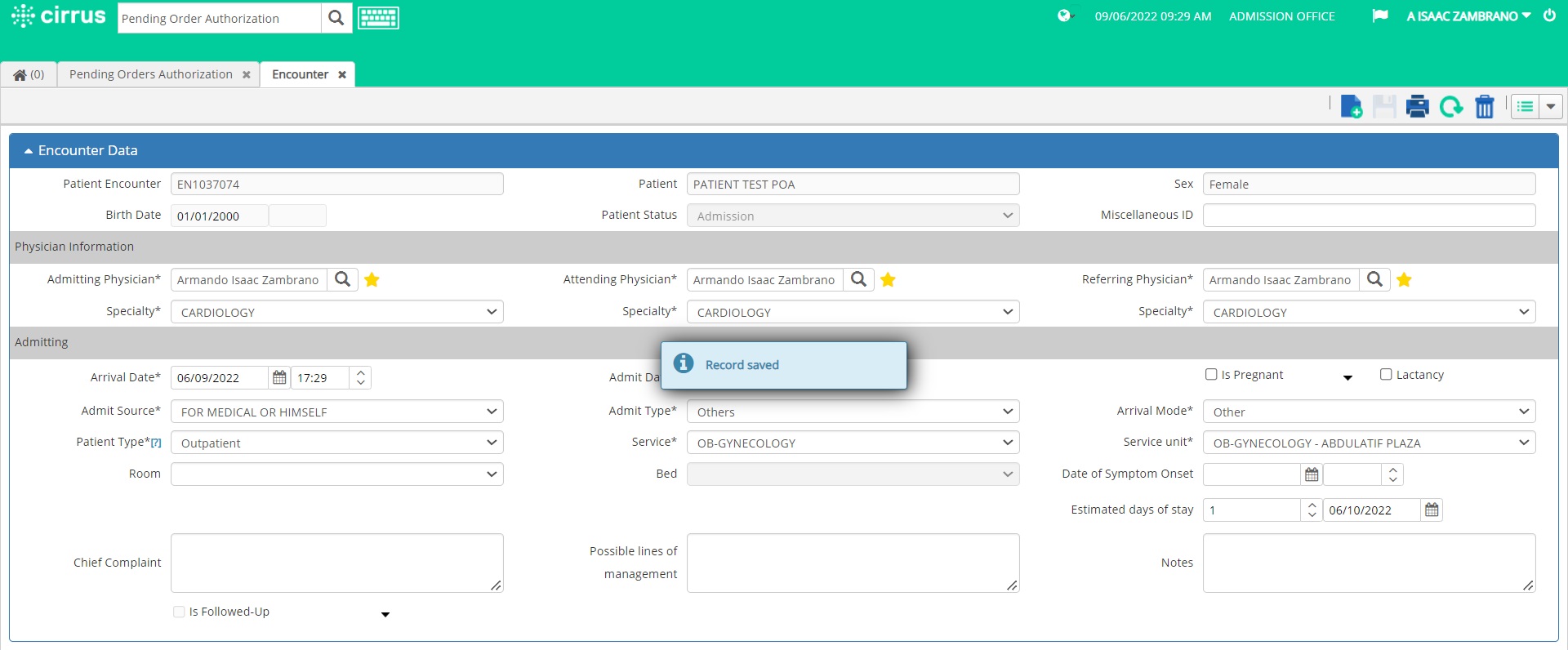 334 - Pending Order Authorization options for Encounter processes ...