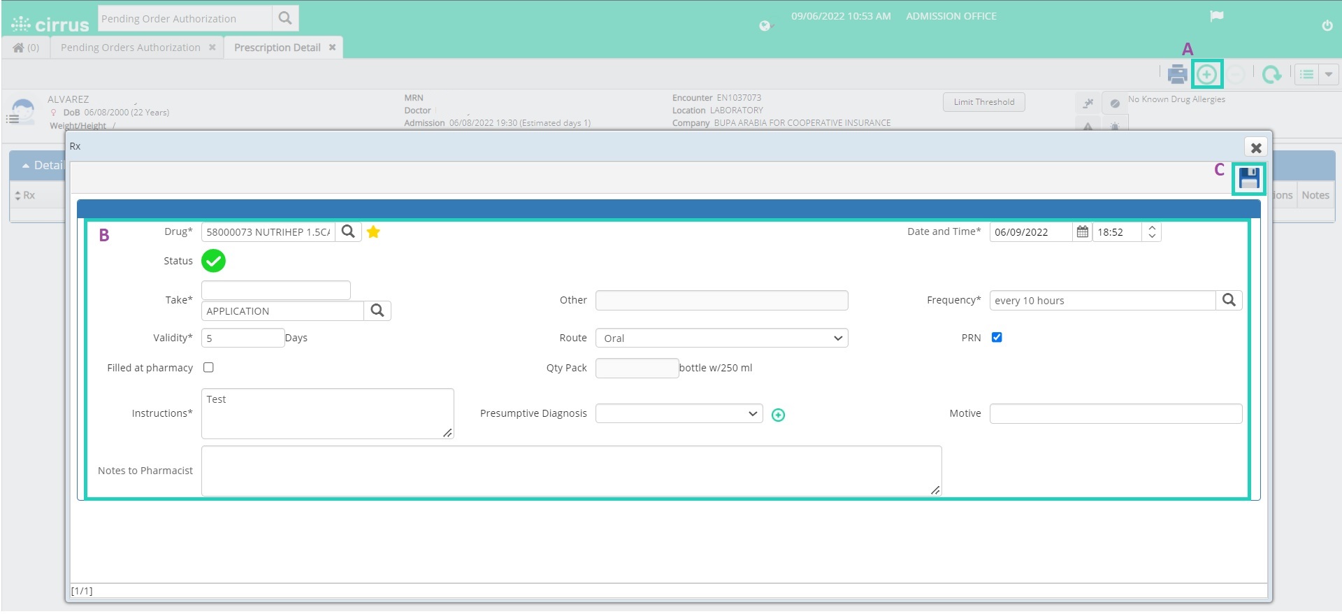 334 - Pending Order Authorization options for Encounter processes ...