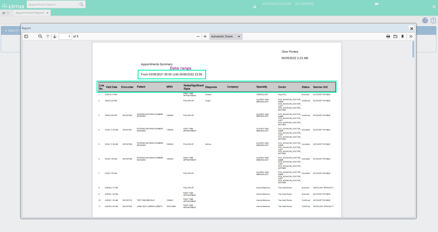 315 - Detailed Appointment Report – eCareSoft, Inc Knowledge Base (EN)