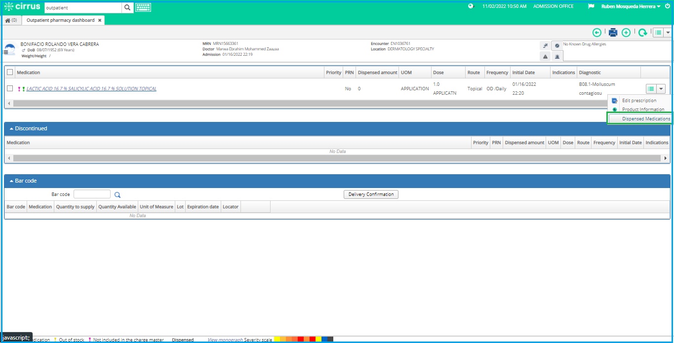 266 - View dispensed quantities of medications in Pharmacy Dashboard – eCareSoft, Inc Knowledge ...
