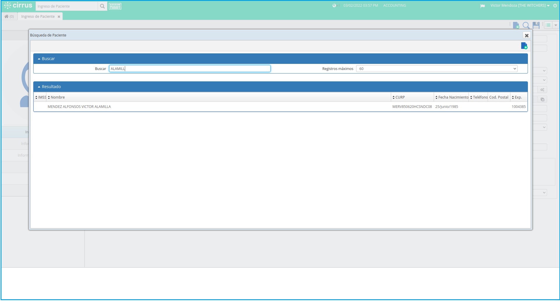 262 - Campos añadidos para completar procesos de guardado de paciente desde Nimbo en Cirrus ...