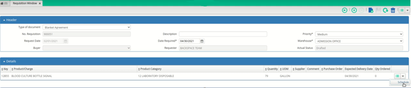 152 Schedule for Requisitions – eCareSoft, Inc Knowledge Base (EN)
