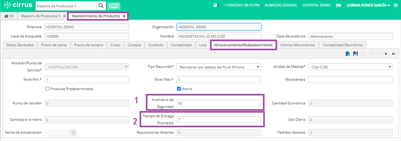 146 Reposición automática de productos – eCareSoft, Inc Knowledge Base (ES)