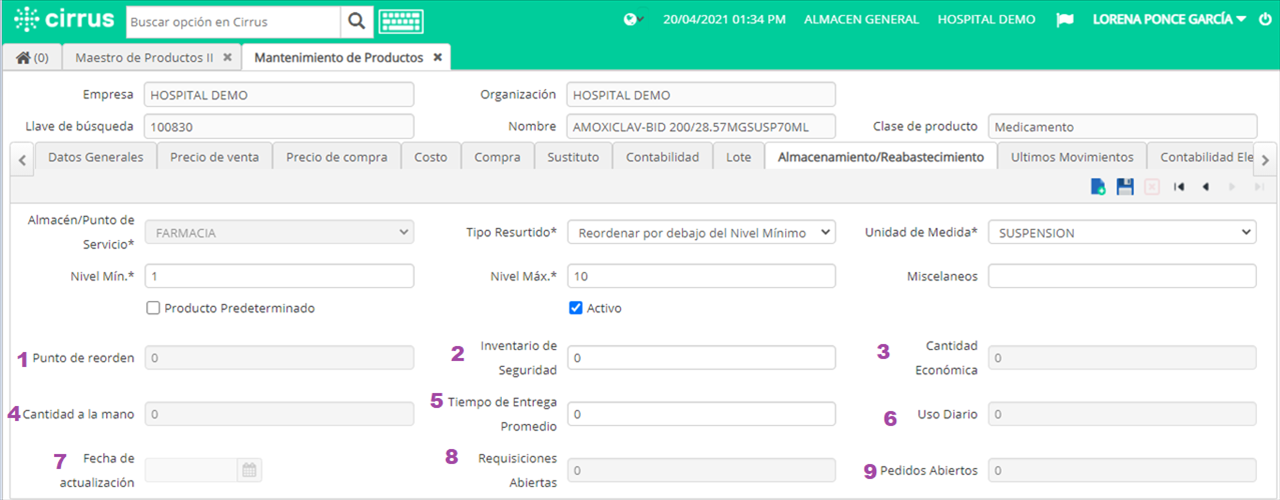 146 Reposición automática de productos – eCareSoft, Inc Knowledge Base (ES)