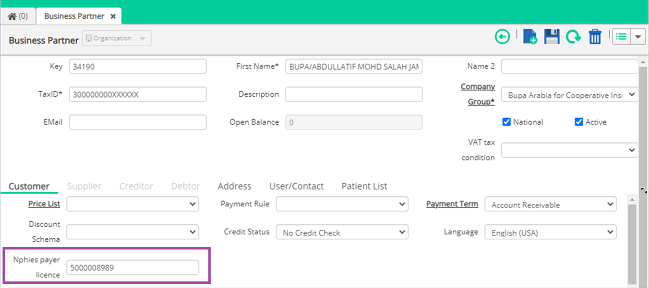 145 New Nphies field in Business partner group – eCareSoft, Inc ...