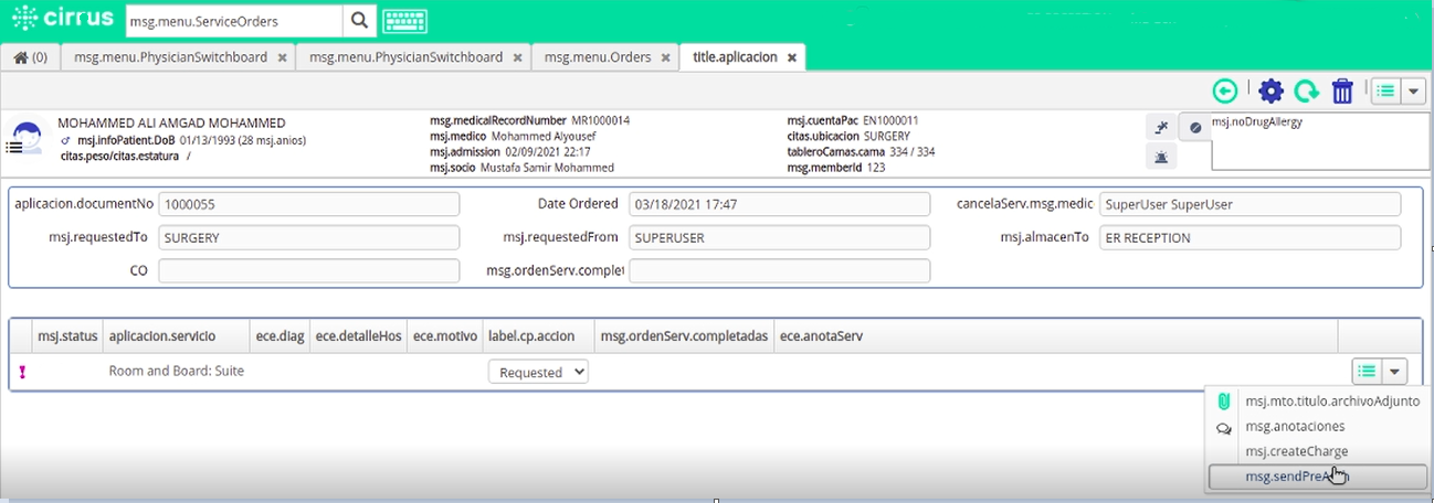 131 Send pre-authorization message from cirrus to nphies portal ...
