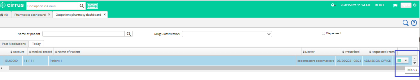 130 Print the prescription from the Outpatient pharmacy dashboard ...