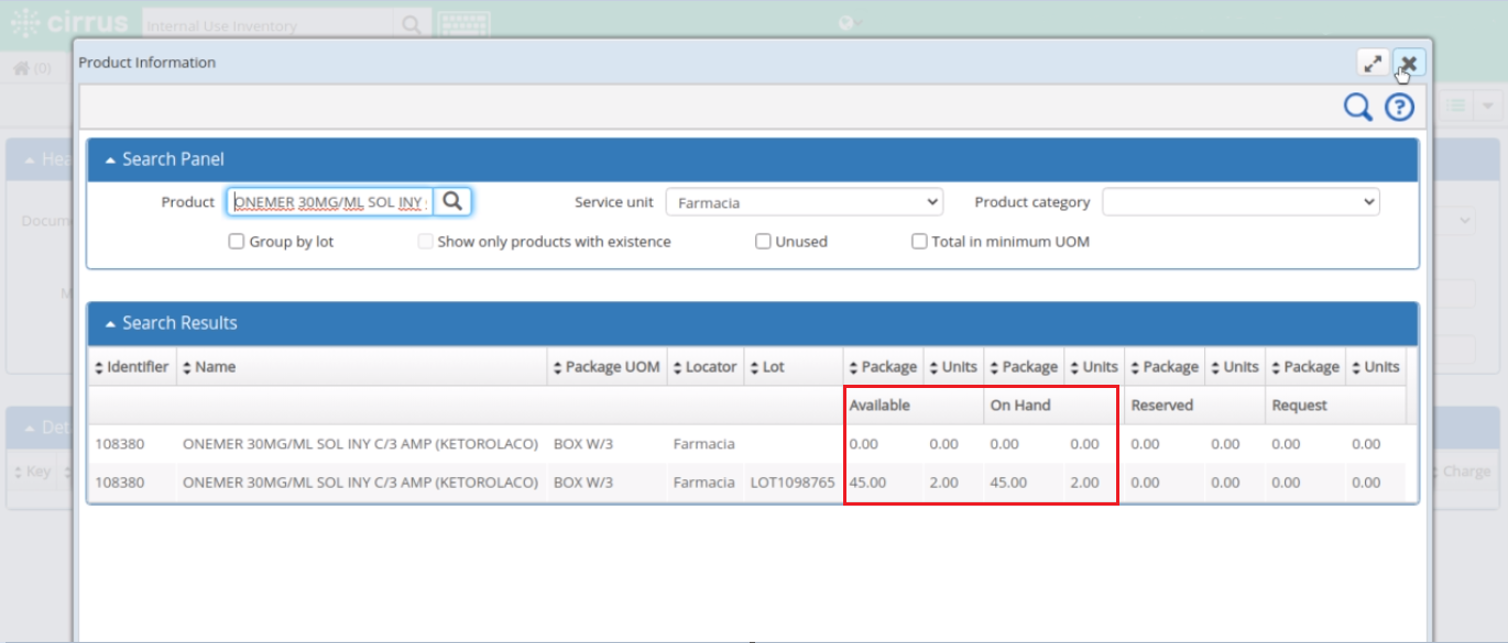 119 Mostrar cantidad a mano y cantidad disponible en la búsqueda de productos – eCareSoft, Inc ...