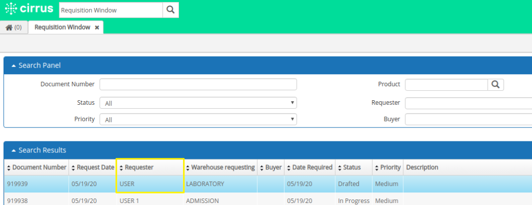 72 Requester Name on Requisition Report – eCareSoft, Inc Knowledge Base (EN)
