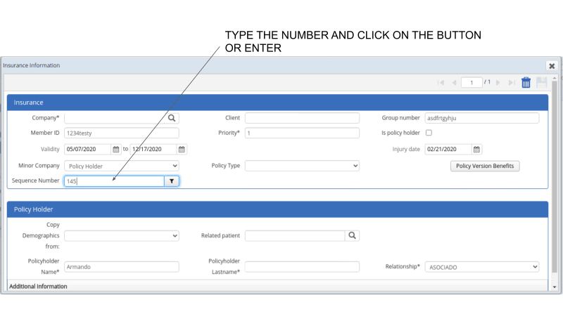 25 Sequence Number field – eCareSoft, Inc Knowledge Base (EN)