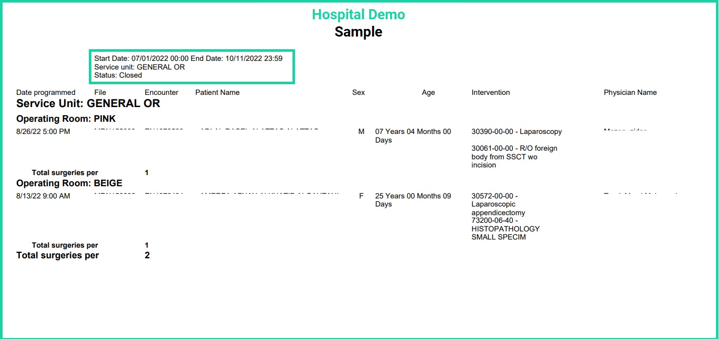 Operating Room Report – eCareSoft, Inc Knowledge Base (EN)