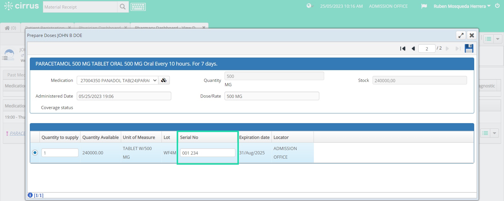 455 - Serial No. Management for Inpatient Pharmacy – eCareSoft, Inc Knowledge Base (EN)