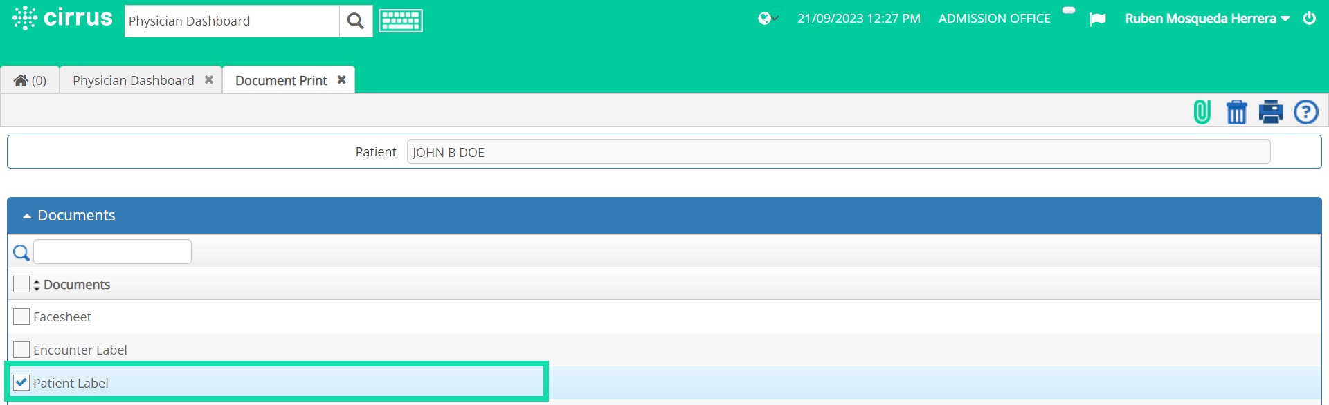 507 - Patient Label – eCareSoft, Inc Knowledge Base (EN)