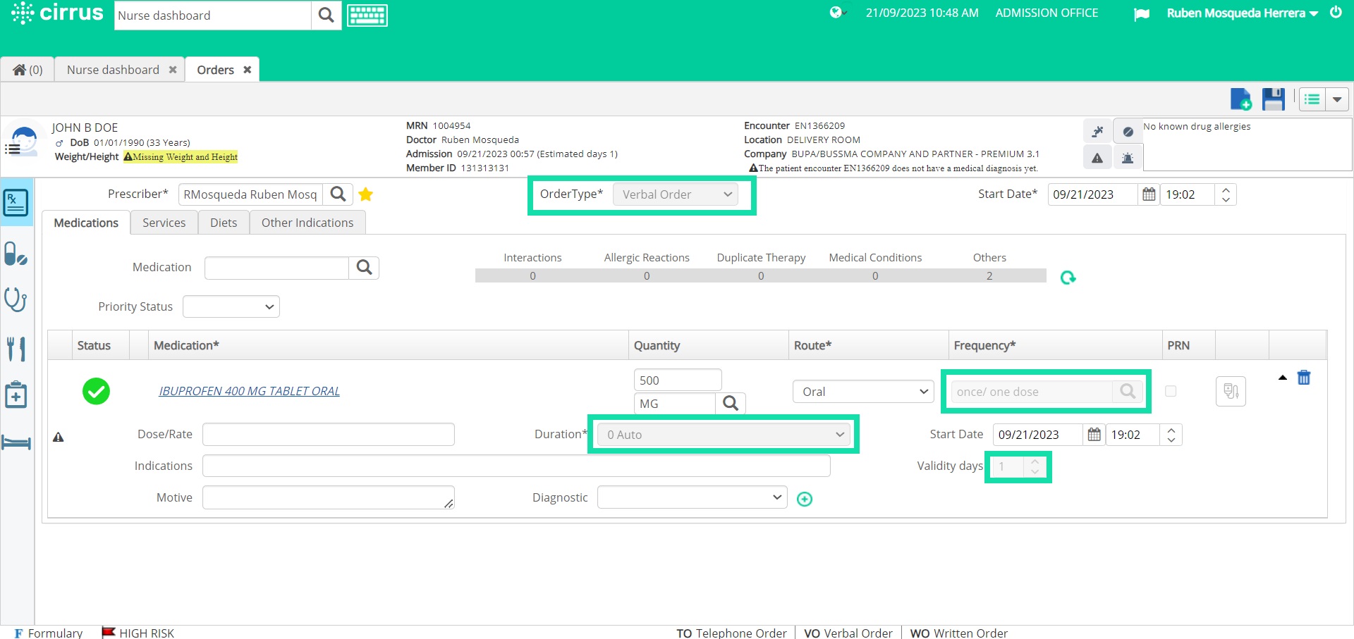 508 - Nursing Verbal Orders Duration Enhancement – eCareSoft, Inc ...