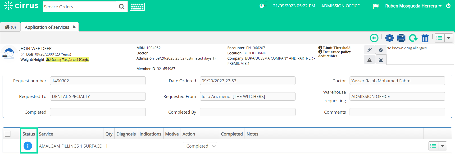 510 - Display of Partial Authorizations in Outpatient Pharmacy and Service Orders windows ...