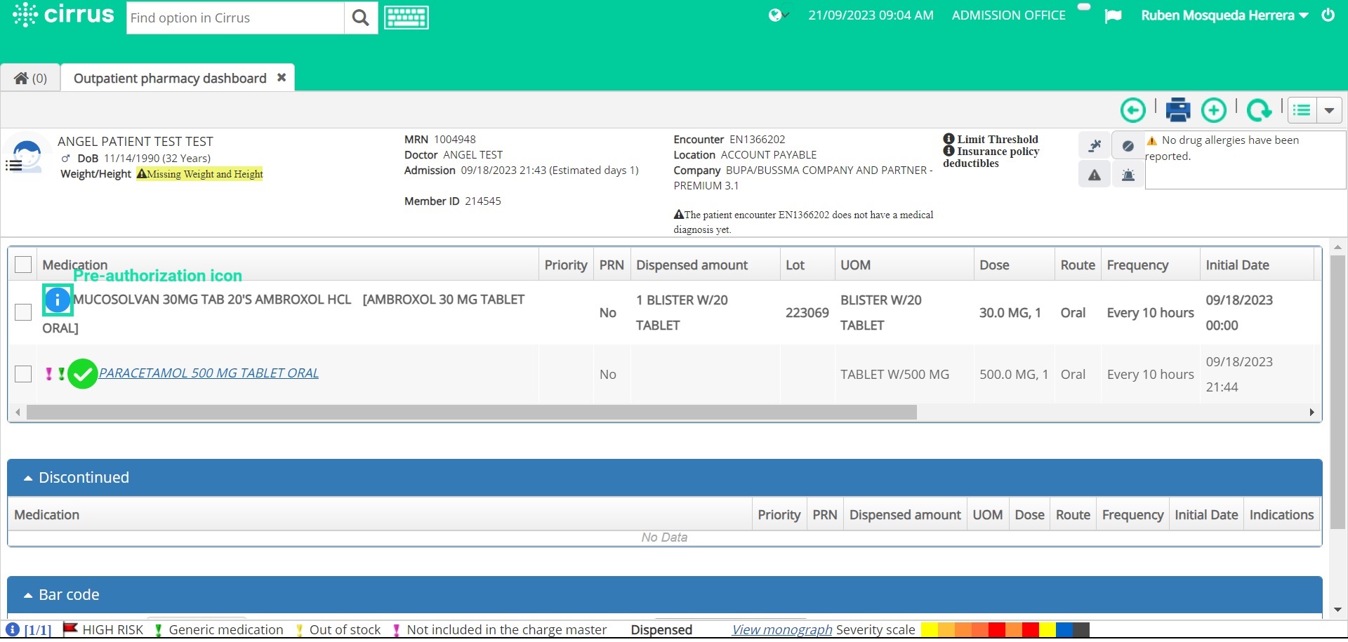 510 - Display of Partial Authorizations in Outpatient Pharmacy and Service Orders windows ...