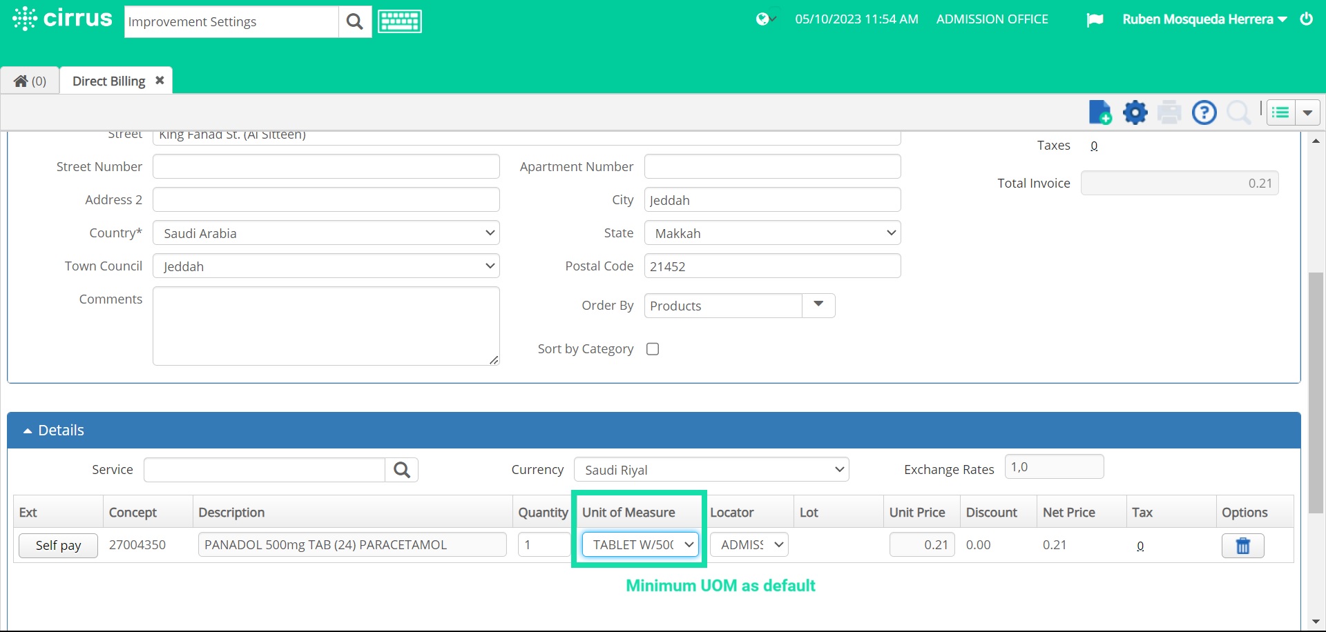 517 - Minimum UOM as default in Direct Billing Dispensing – eCareSoft ...
