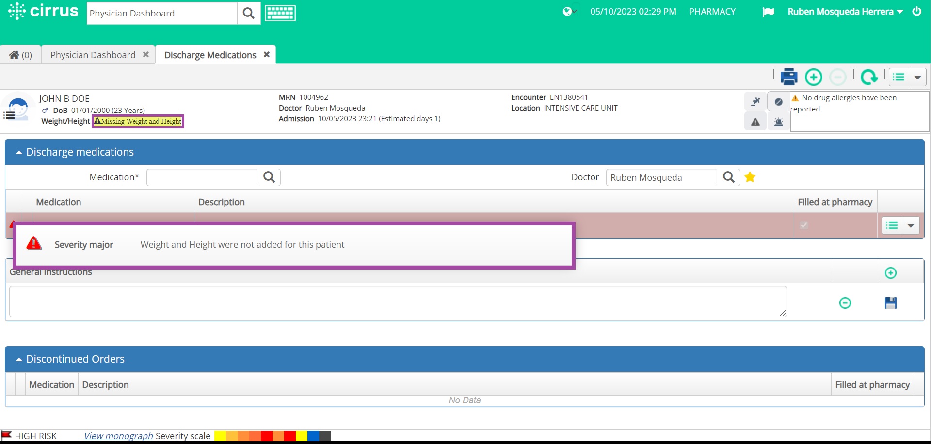 518 - Prescriptions Medispan Alerts in Pharmacy windows – eCareSoft, Inc Knowledge Base (EN)