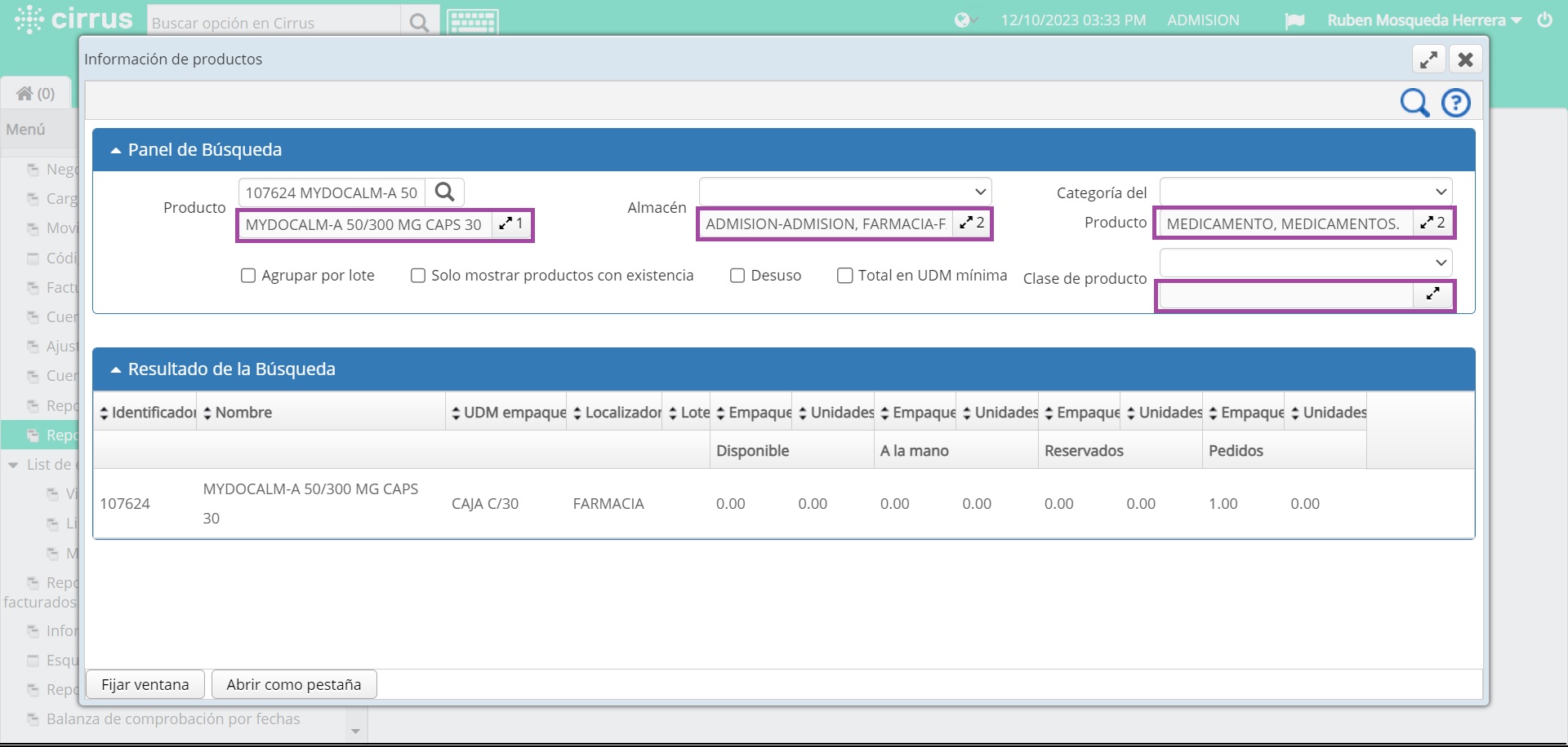 521 - Mejora a filtros en Información de Producto y Reporte de ...