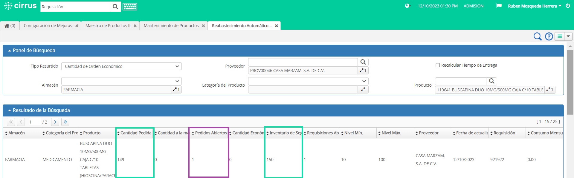 522 - Configuración para descontar órdenes abiertas de Reabastecimiento Automático – eCareSoft ...