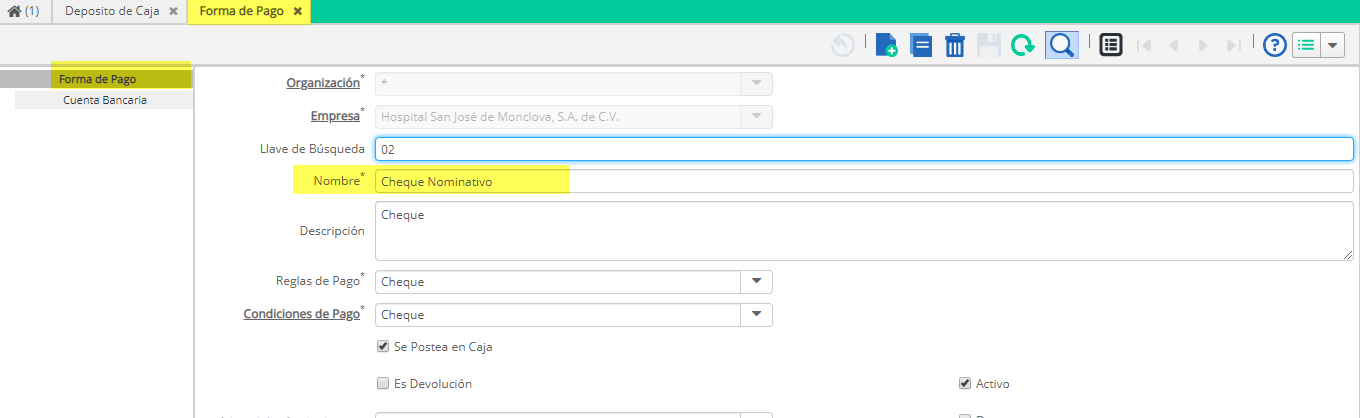 Funcionalidad y proceso Depósitos de Caja – eCareSoft, Inc Knowledge Base (ES)
