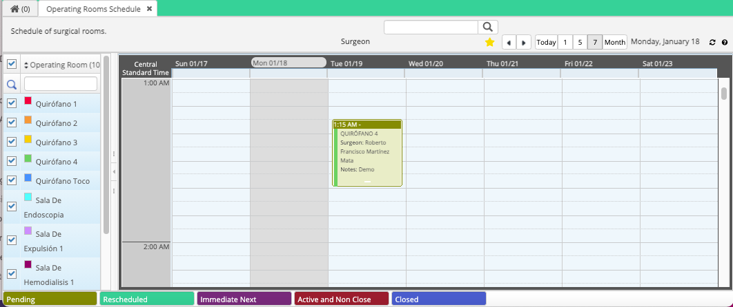 Updates in the Operating Room schedule – eCareSoft, Inc Knowledge Base (EN)