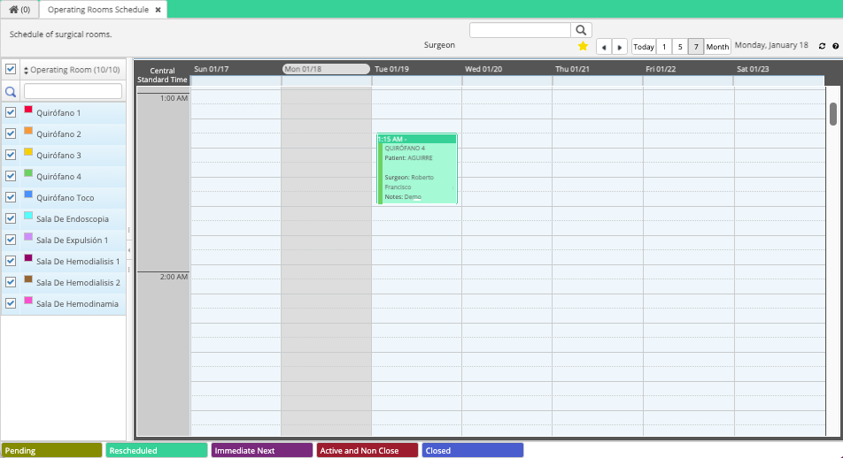 Updates in the Operating Room schedule – eCareSoft, Inc Knowledge Base (EN)