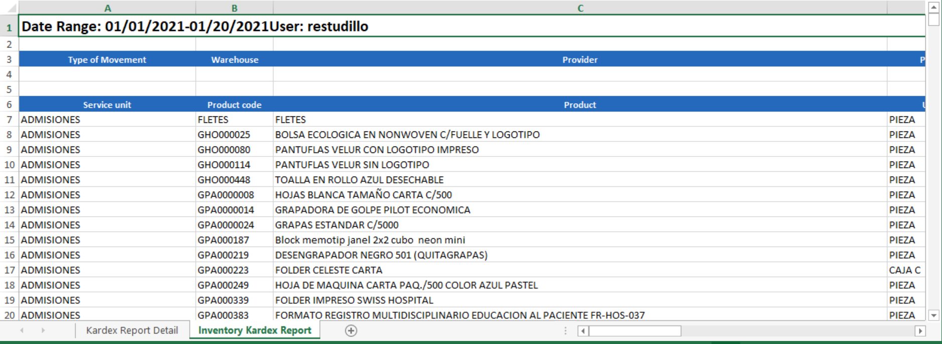 Filter Parameters in Reports Downloaded Documents – eCareSoft, Inc Knowledge Base (EN)