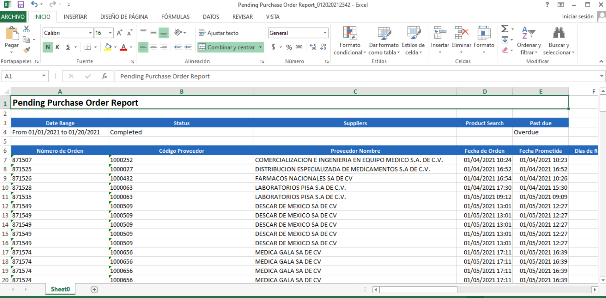 Visibility of Search Criteria Parameters in the Pending Purchase Order Report – eCareSoft, Inc ...