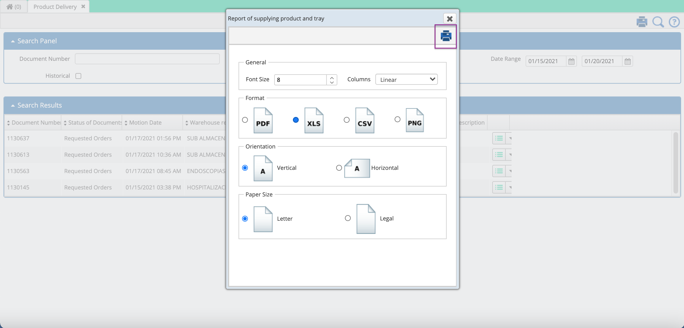 Search, Display and Download Information from Product Delivery ...